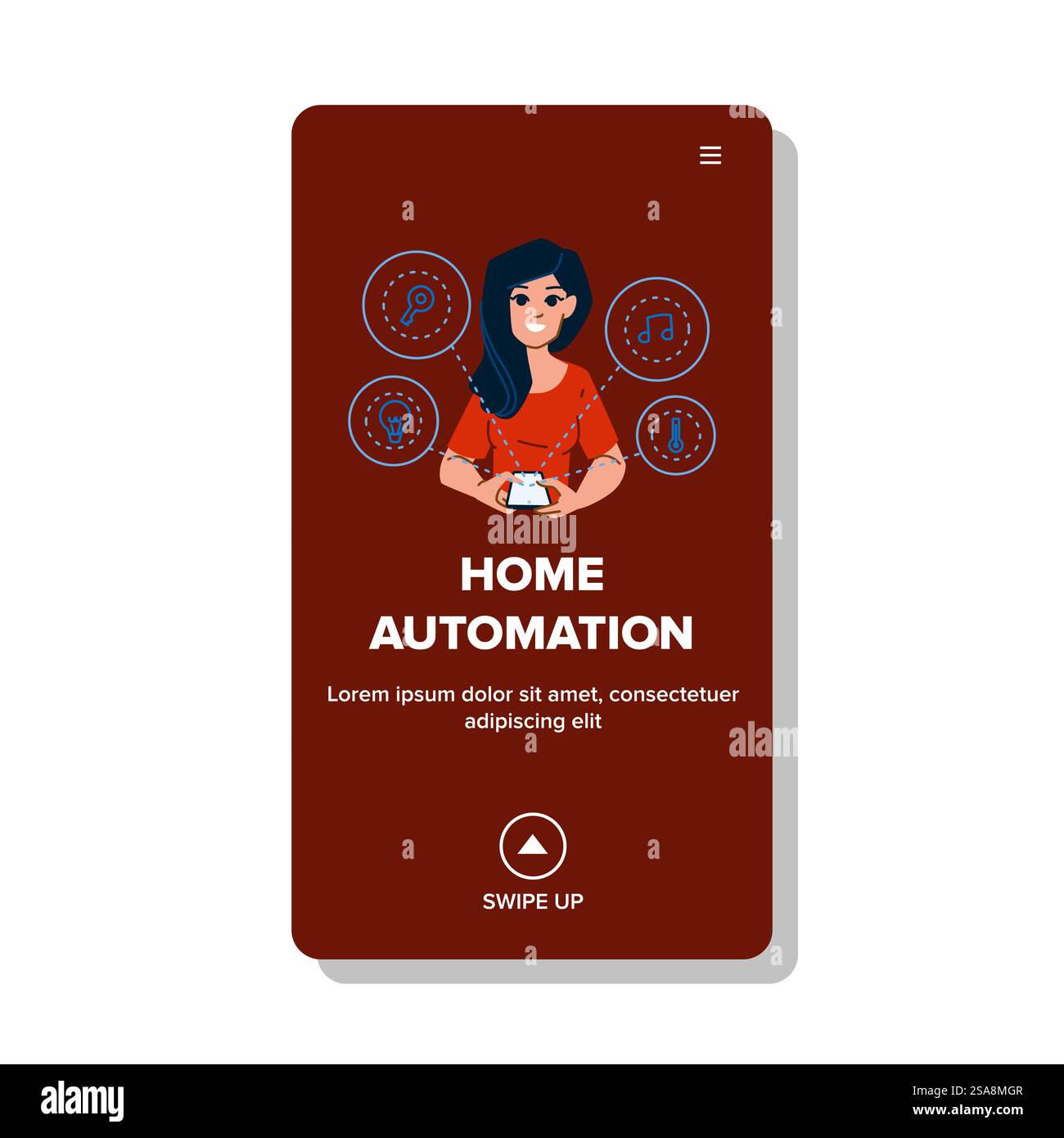 network home automation vector. smart control, digital app, remote ...