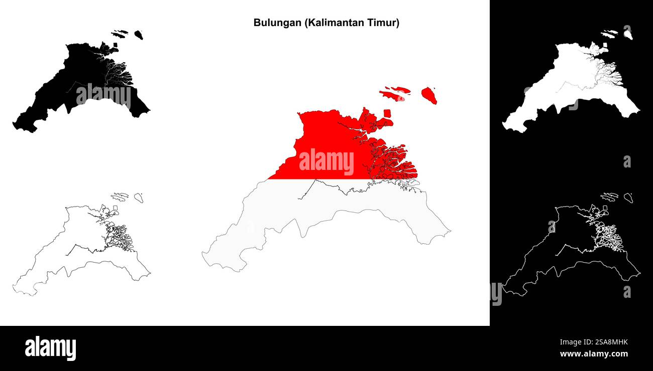 Bulungan blank outline map set Stock Vector Image & Art - Alamy