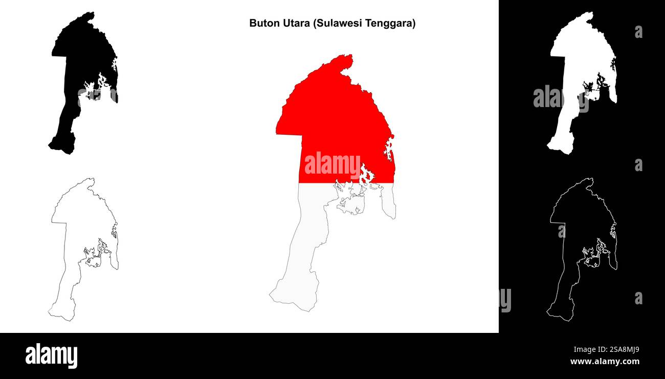 Buton Utara blank outline map set Stock Vector Image & Art - Alamy