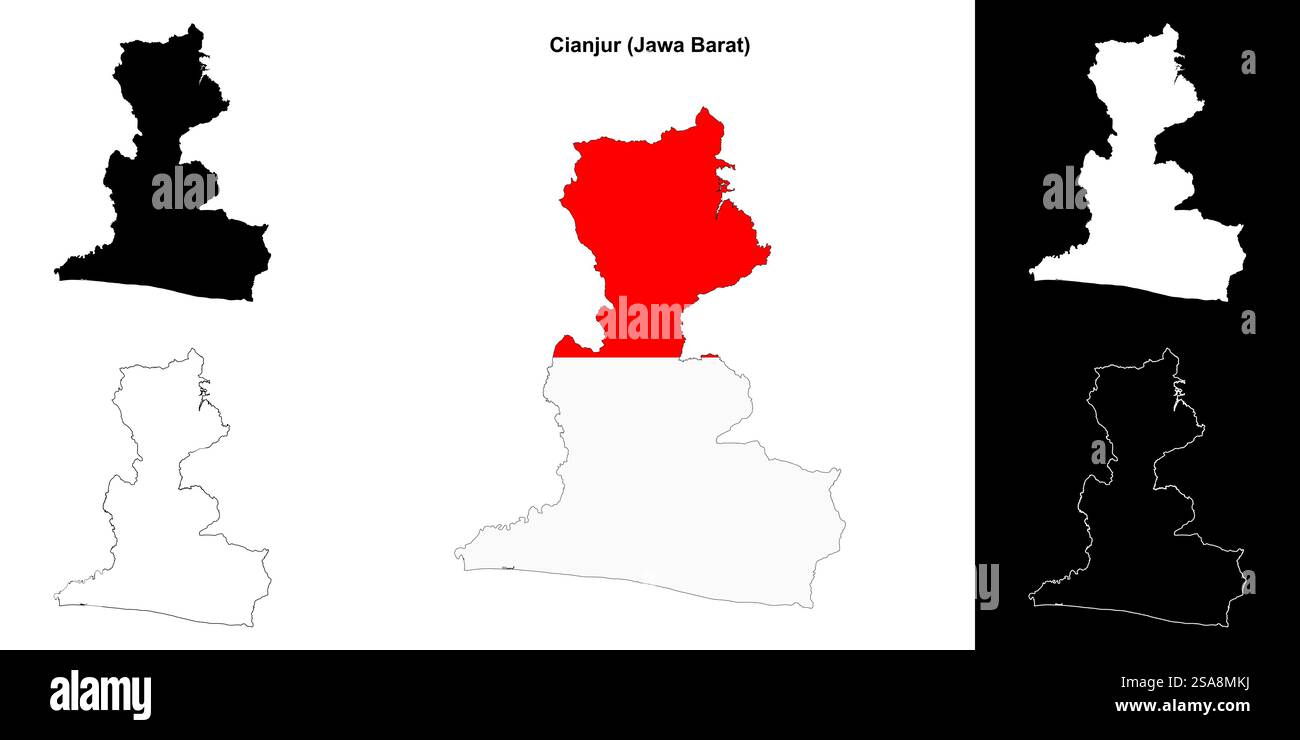 Cianjur outline map hi-res stock photography and images - Alamy