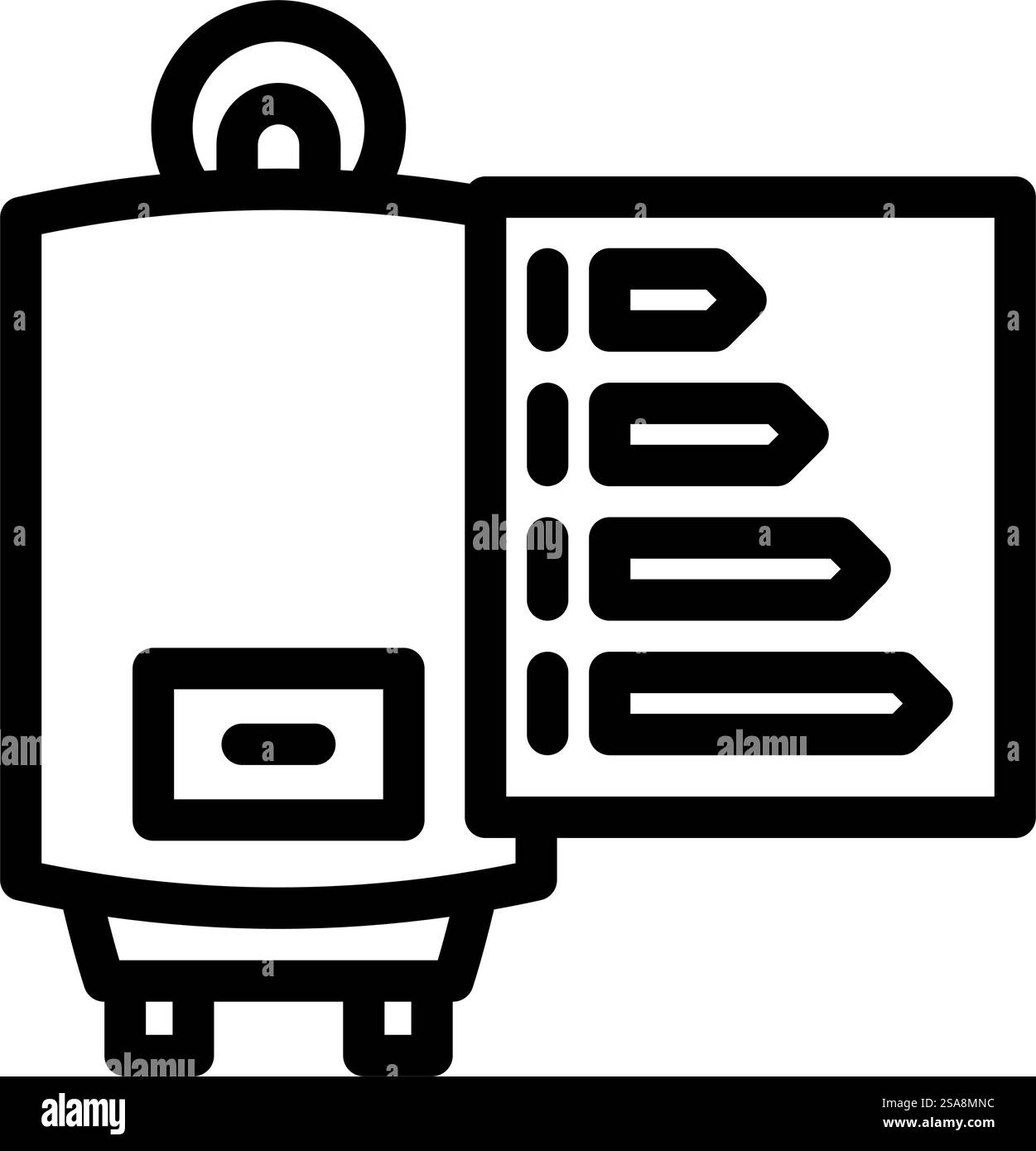 water heater efficient line icon vector. water heater efficient sign ...