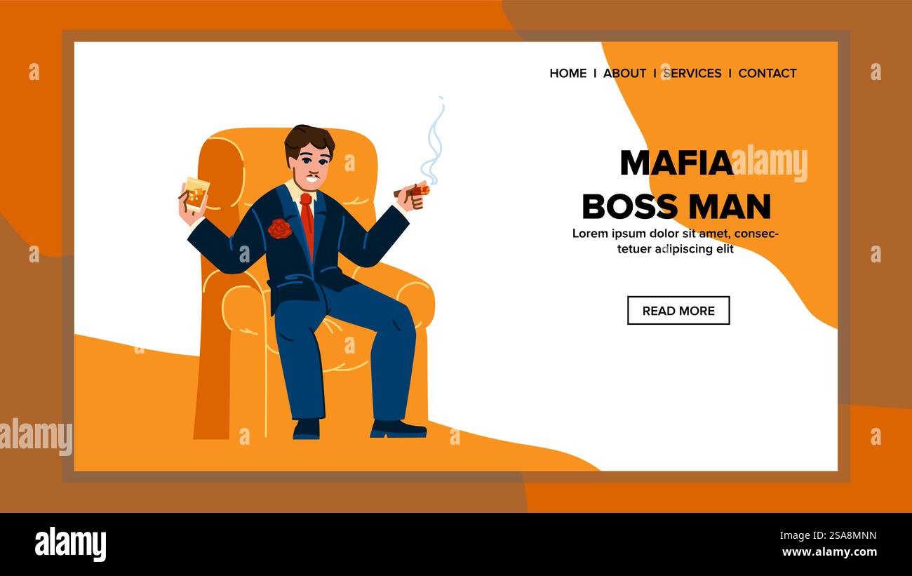 gangster mafia boss man vector. hat detective, suit crime, men logo ...