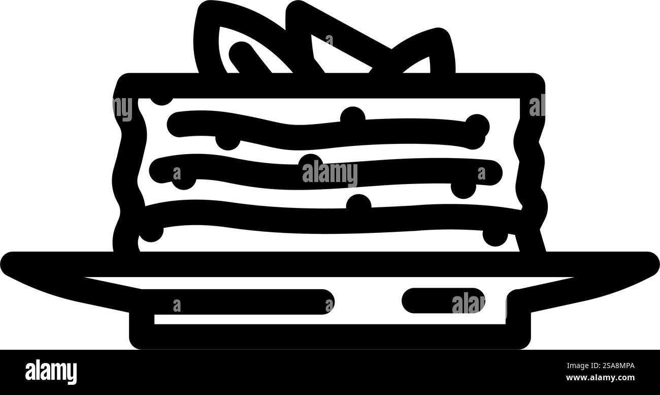 lasagna dish italian cuisine line icon vector. lasagna dish italian ...