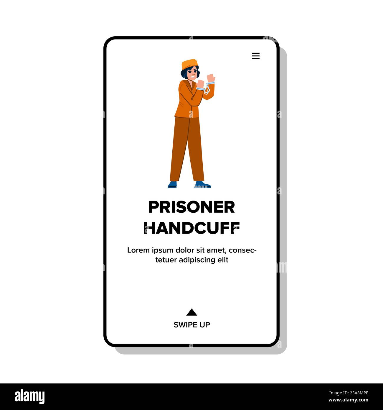 punishment prisoner handcuff vector. prison law, inmate arrest, justice ...