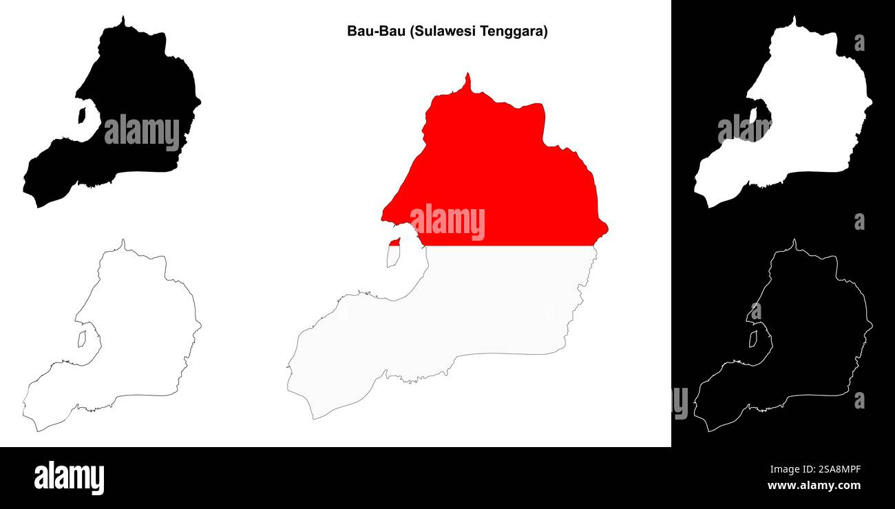 Bau bau vector outline map hi-res stock photography and images - Alamy