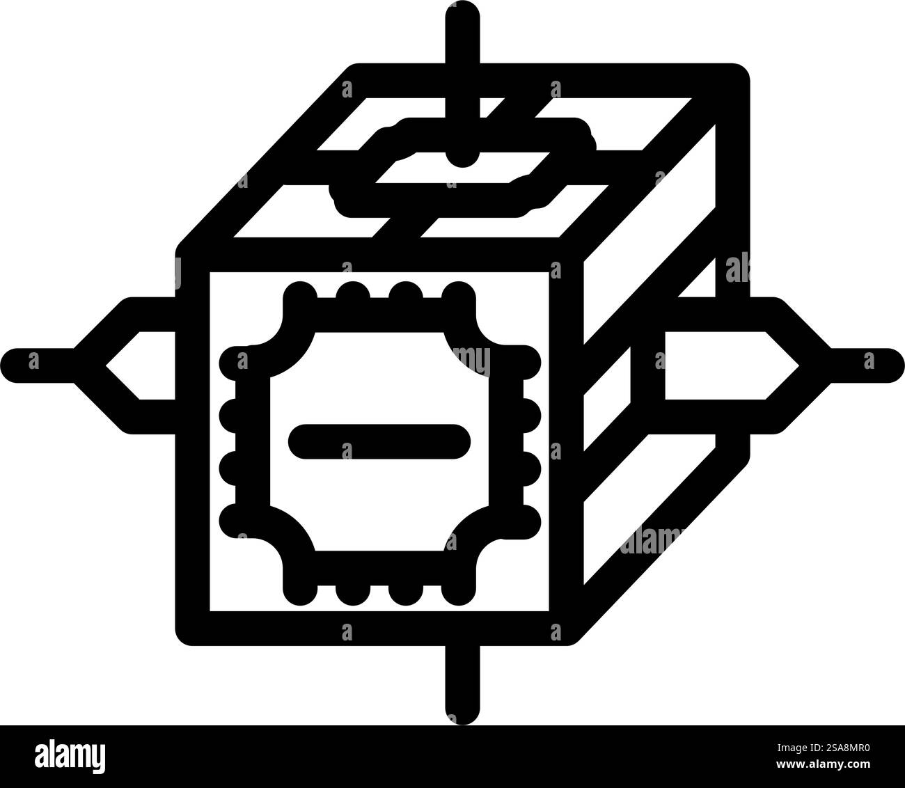 research team space exploration line icon vector. research team space ...