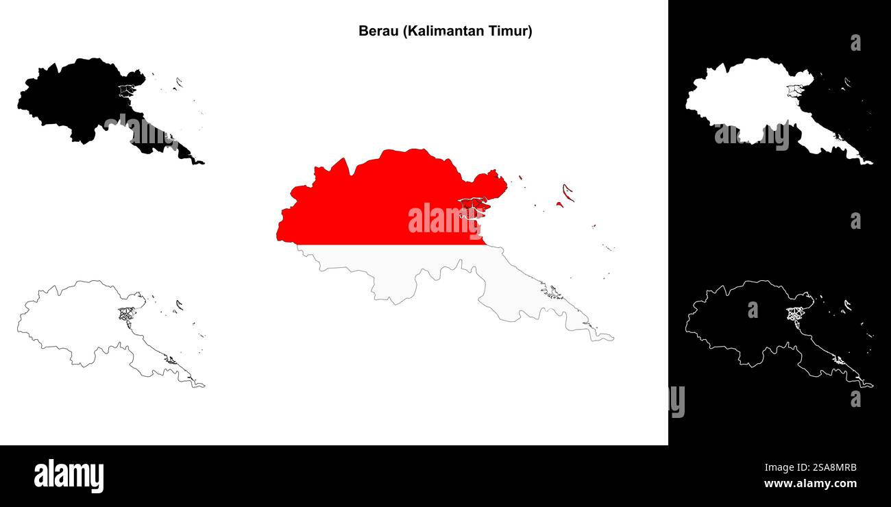 Berau outline map hi-res stock photography and images - Alamy