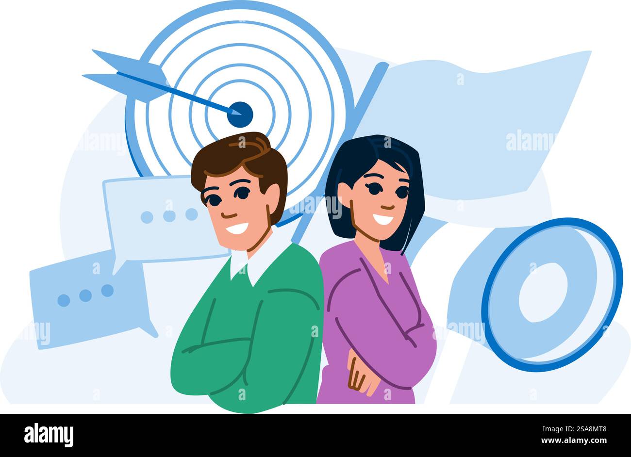 work digital marketing agency vector. strategy team, company ...