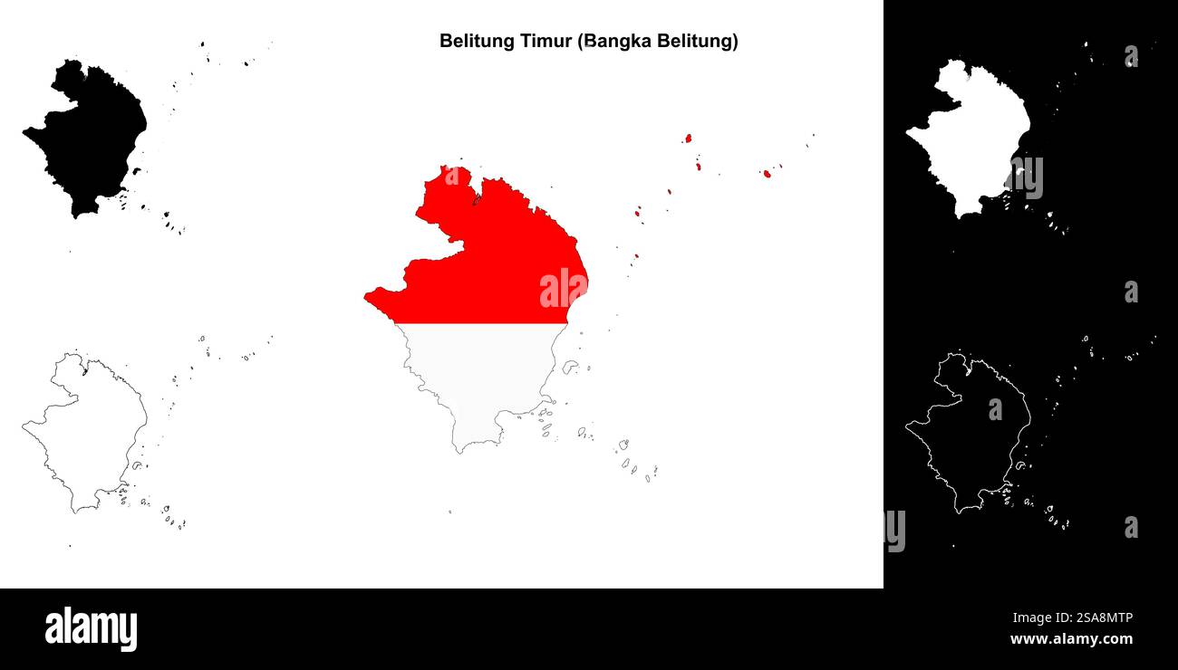 Belitung timur silhouette map hi-res stock photography and images - Alamy