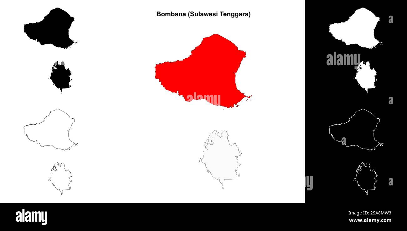 Bombana outline map hi-res stock photography and images - Alamy