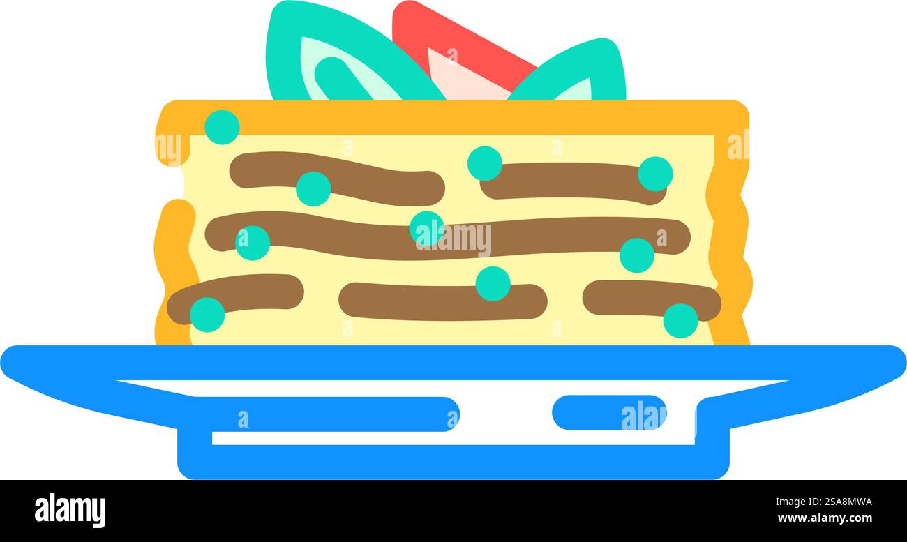 lasagna dish italian cuisine color icon vector. lasagna dish italian ...