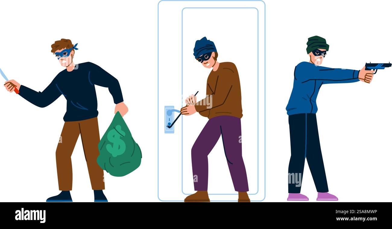 mask robber vector. robbery burglar, crime bandit, criminal theft mask ...