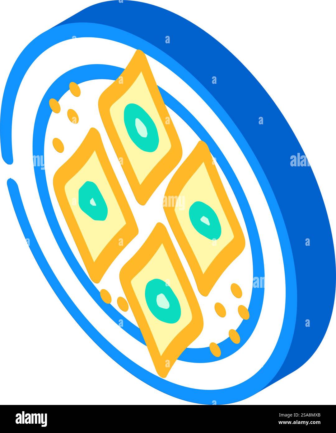 baklava pastry greek cuisine isometric icon vector. baklava pastry ...
