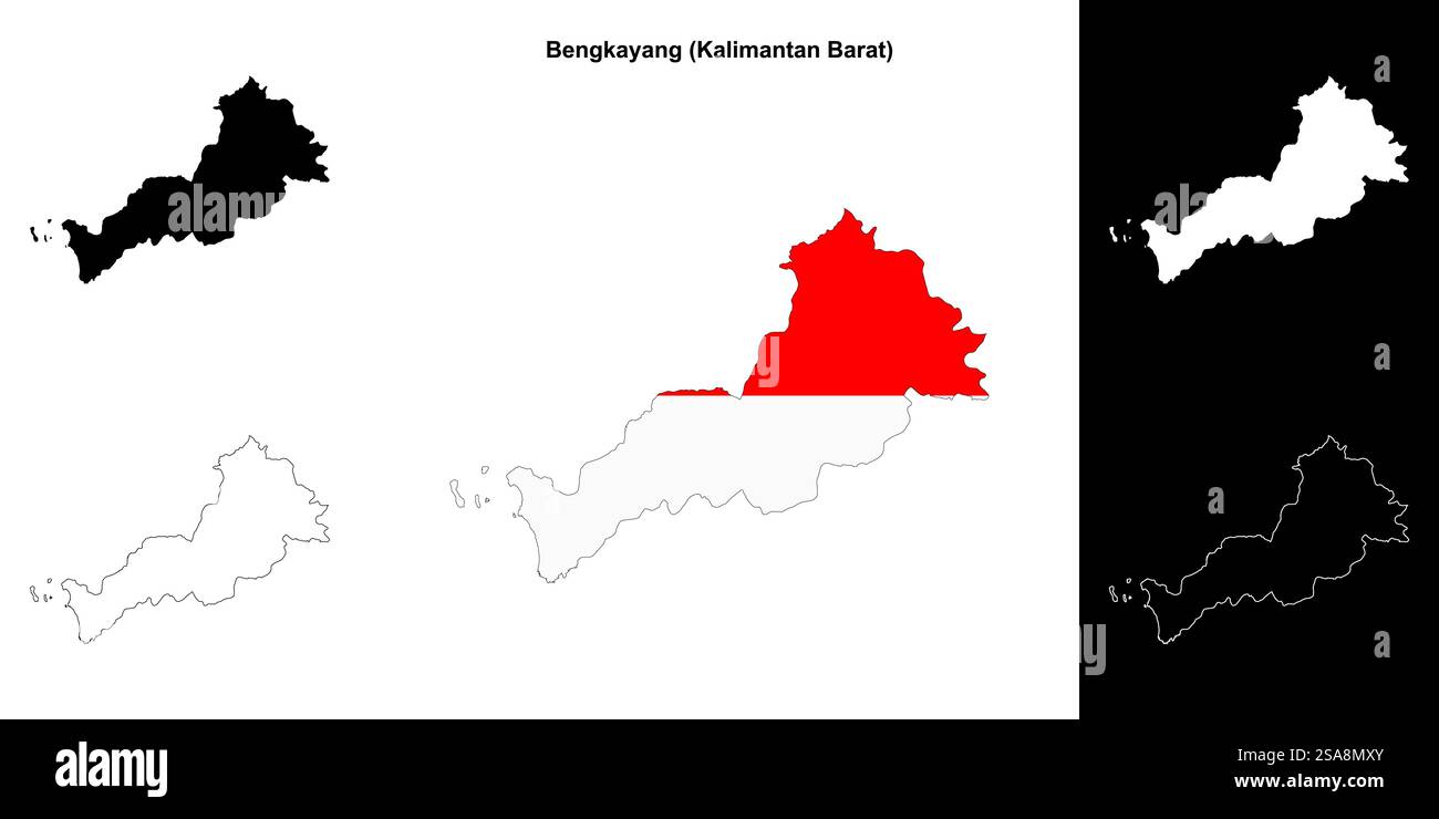 Bengkayang blank outline map set Stock Vector Image & Art - Alamy