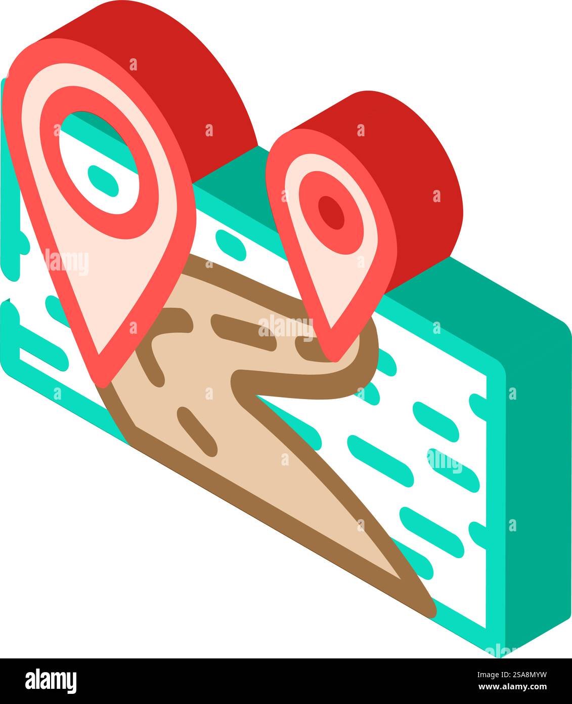 map pointer location isometric icon vector. map pointer location sign ...