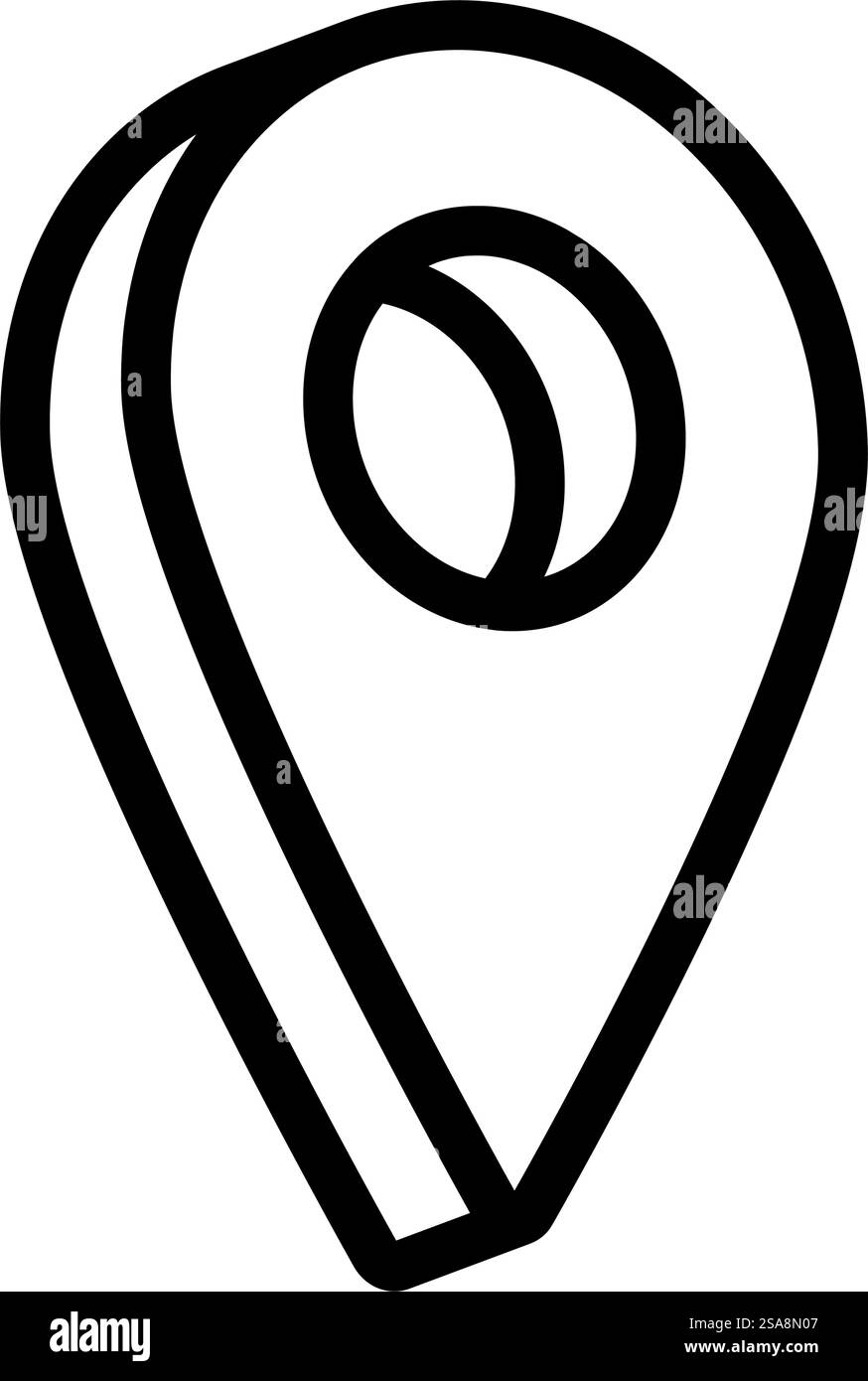 Red Pointer Map Location Line Icon Vector Red Pointer Map Location