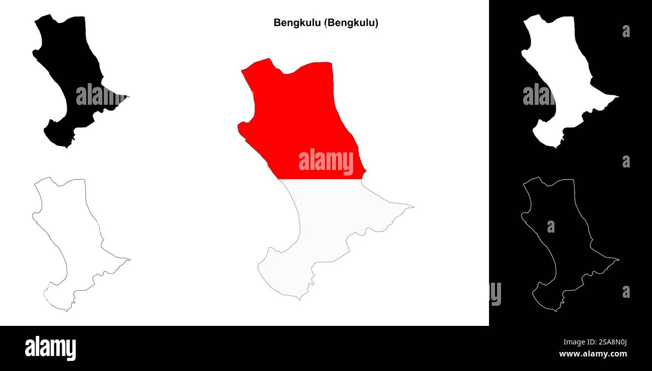 Bengkulu blank outline map set Stock Vector Image & Art - Alamy