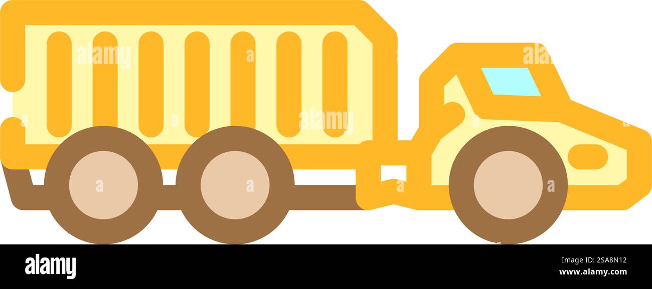 articulated hauler construction vehicle color icon vector. articulated ...