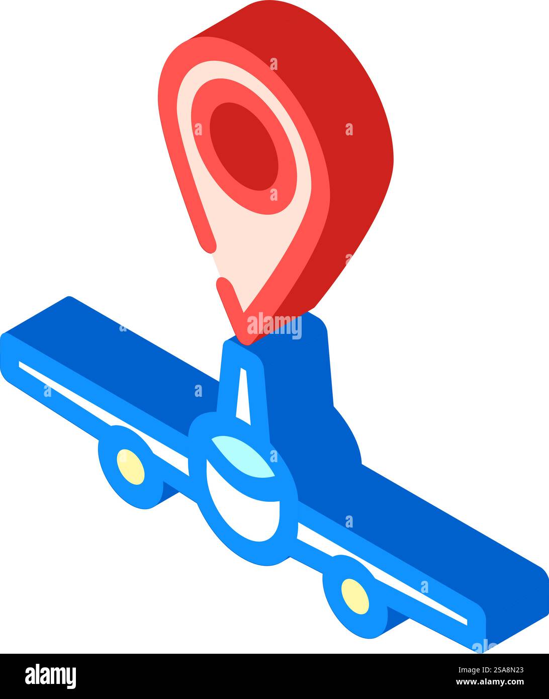 airplane map location isometric icon vector. airplane map location sign ...