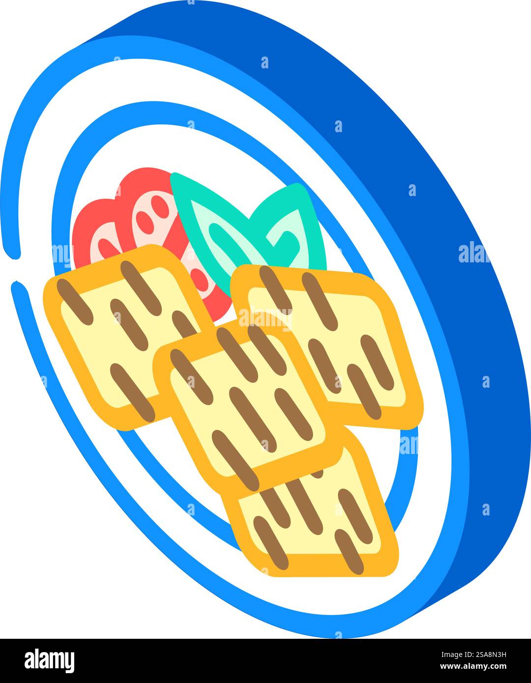 halloumi cheese greek cuisine isometric icon vector. halloumi cheese ...