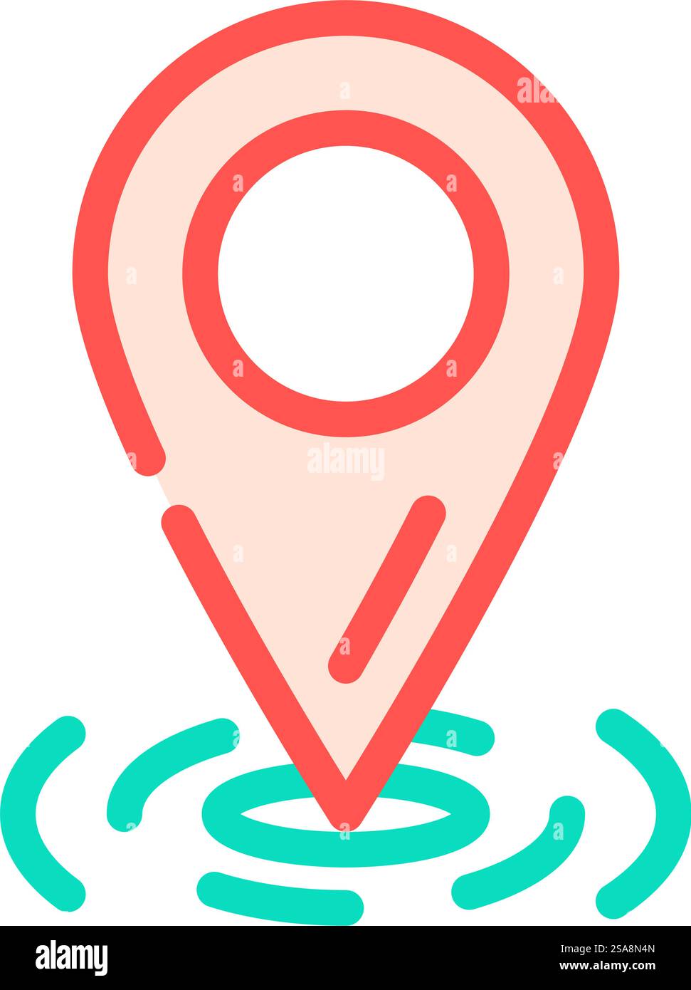 pointer red map location color icon vector. pointer red map location sign. isolated symbol ...