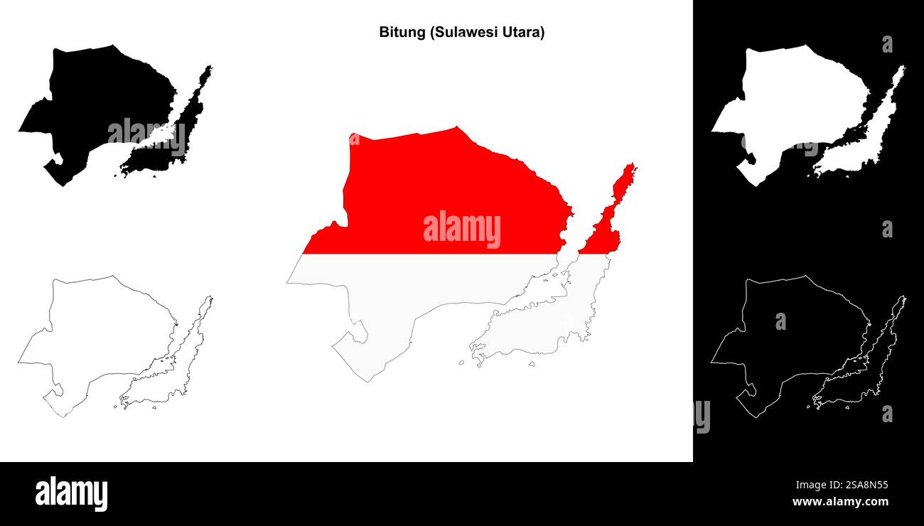 Bitung vector map hi-res stock photography and images - Alamy