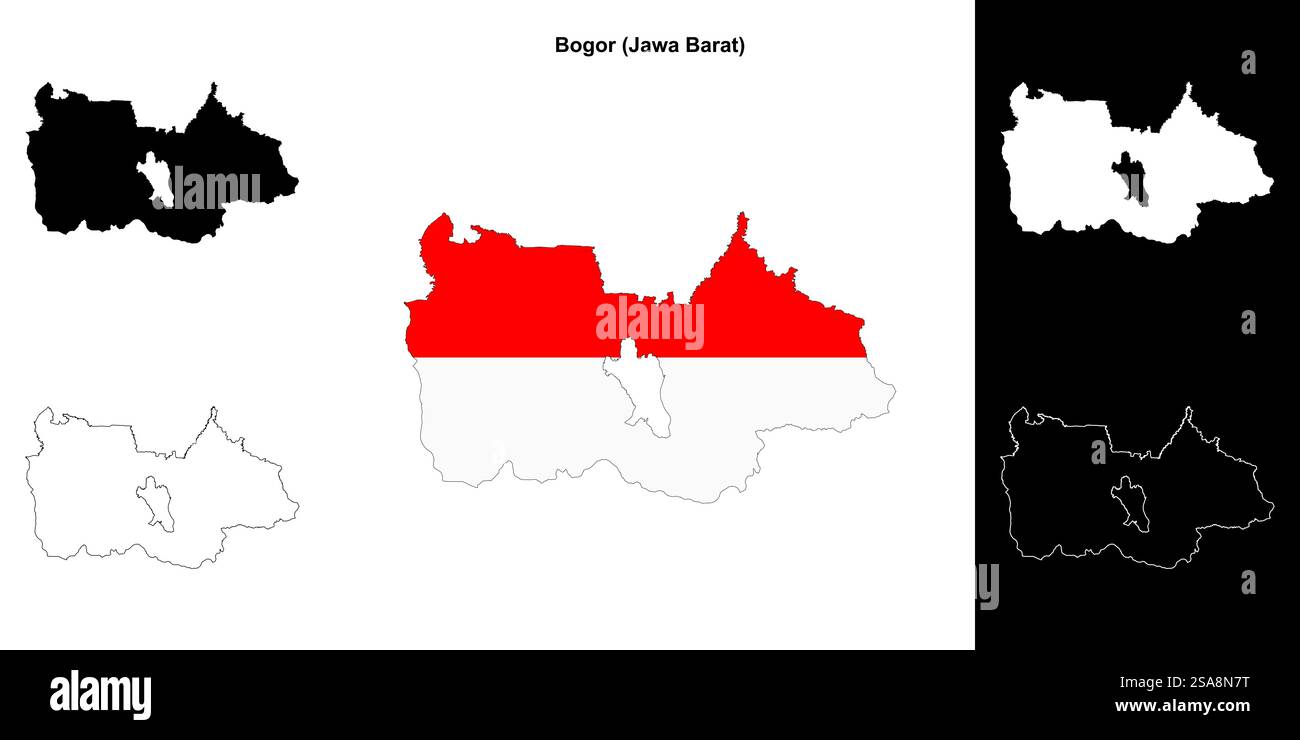 Bogor blank outline map set Stock Vector Image & Art - Alamy