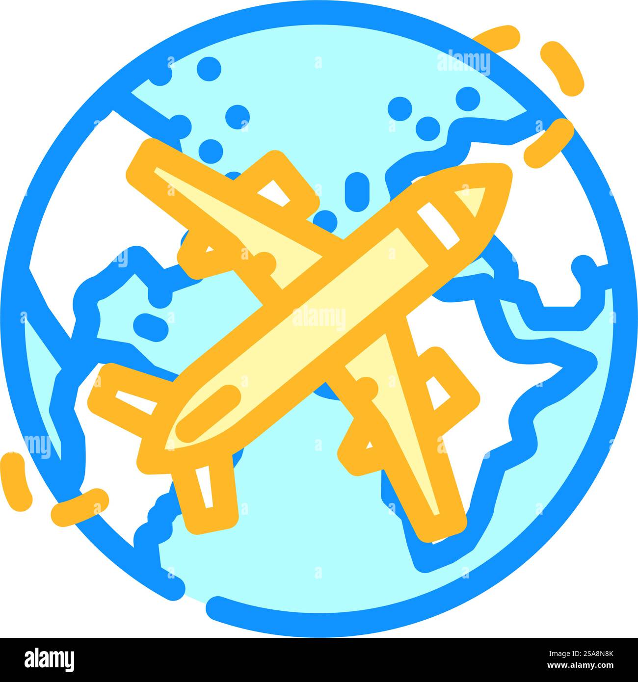 airplane planet map location color icon vector. airplane planet map ...