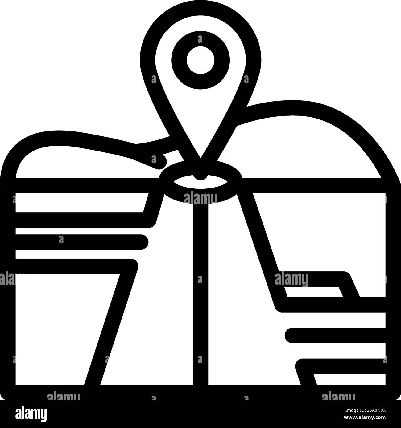 map pointer courier line icon vector. map pointer courier sign ...