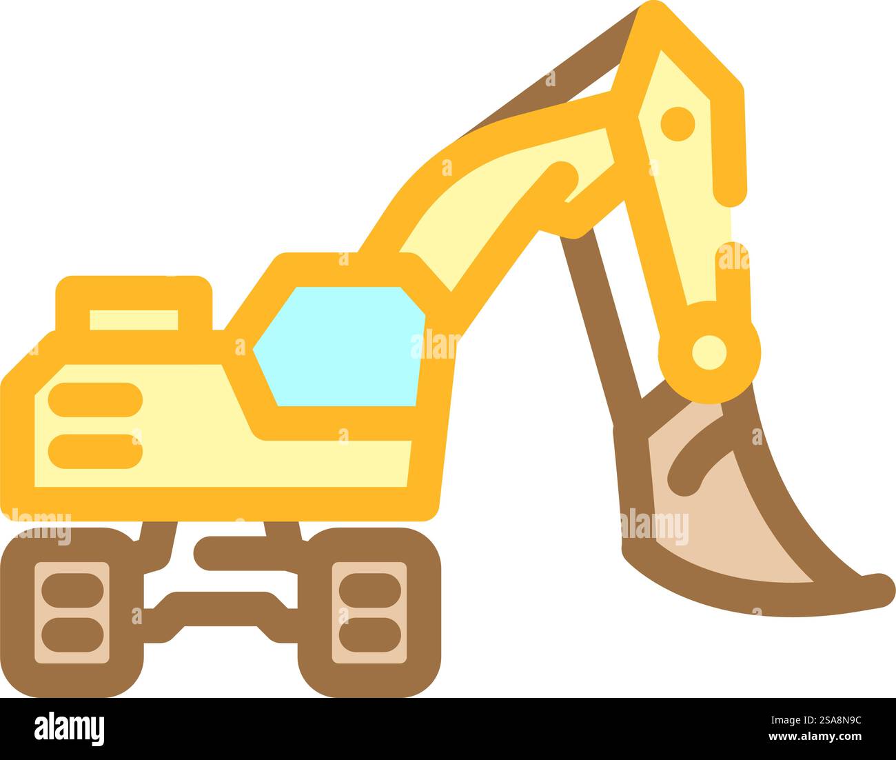 front shovel construction vehicle color icon vector. front shovel ...