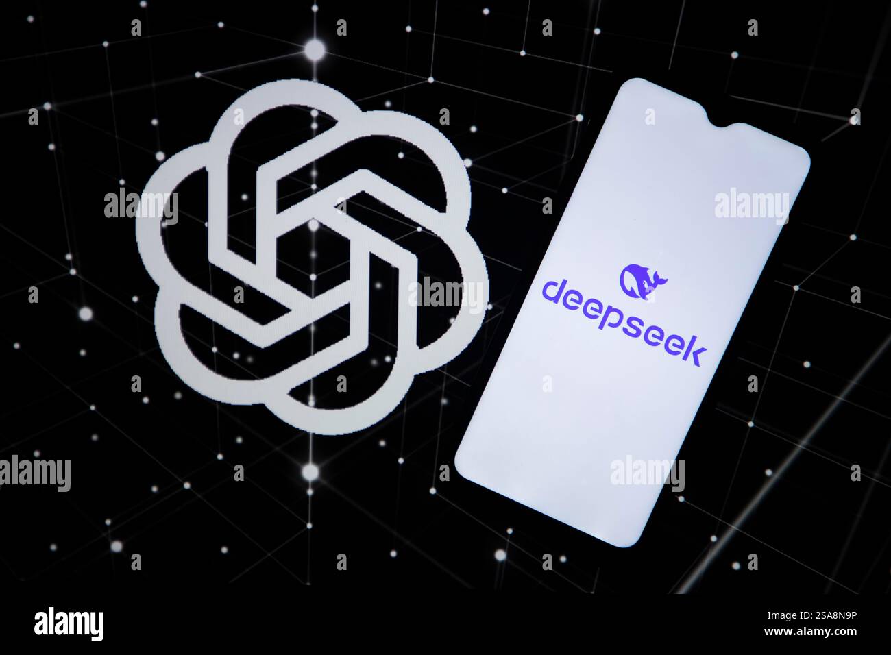 IIn this photo illustration, the DeepSeek logo is seen displayed on a ...