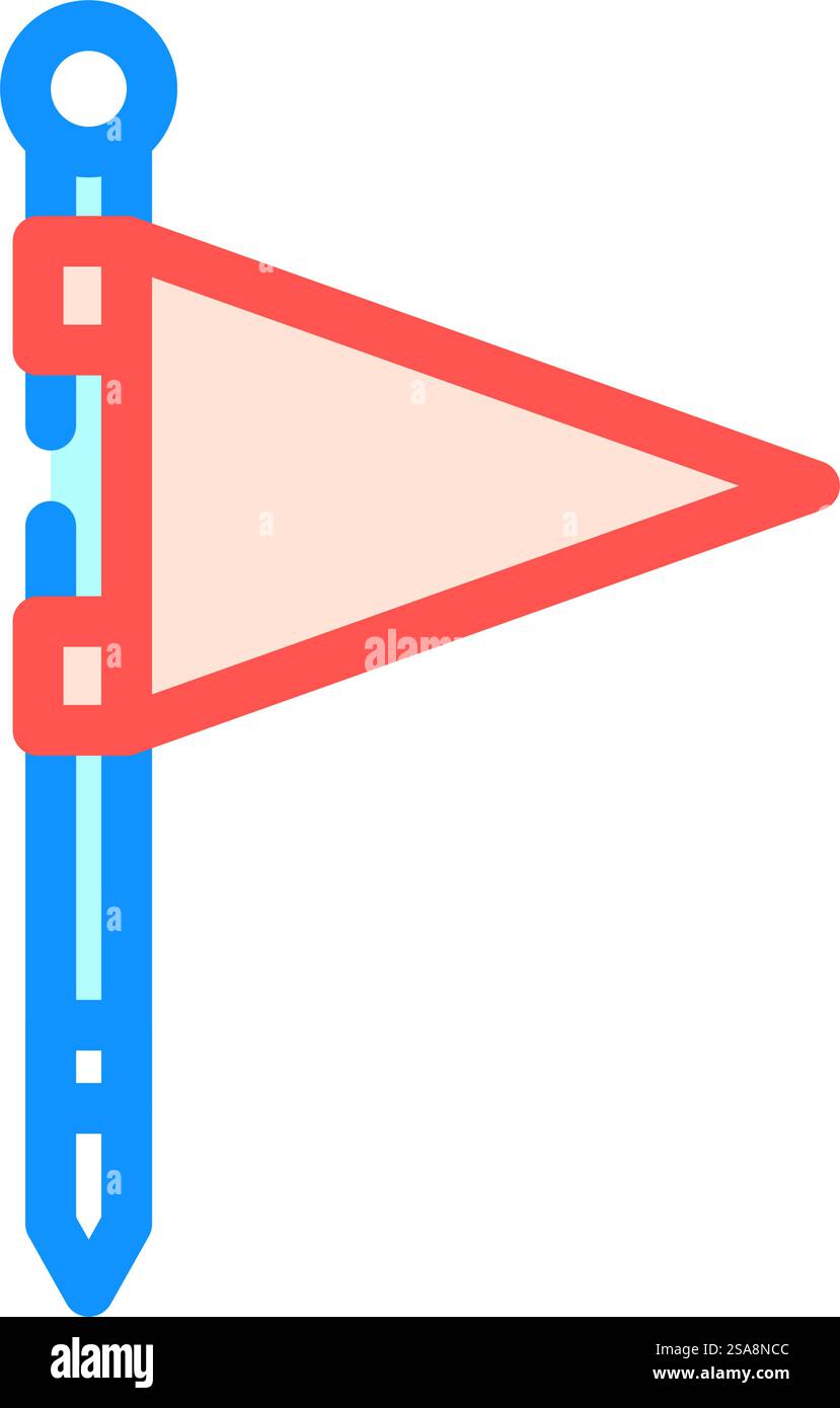 flag red pointer map location color icon vector. flag red pointer map location sign. isolated ...