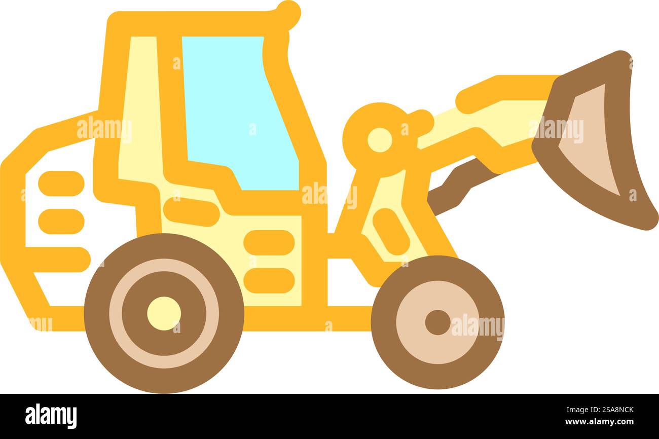 compact loader construction vehicle color icon vector. compact loader ...