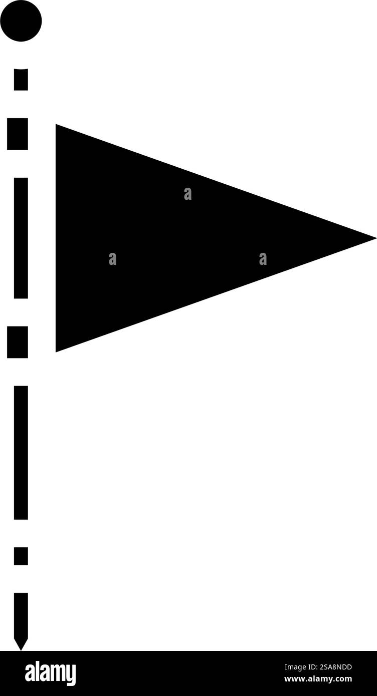 flag red pointer map location glyph icon vector. flag red pointer map location sign. isolated ...