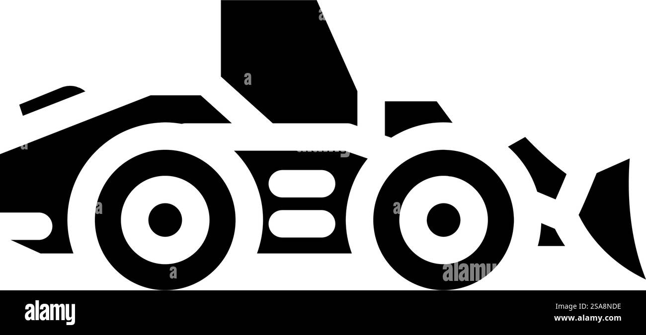 wheel loader construction vehicle glyph icon vector. wheel loader ...