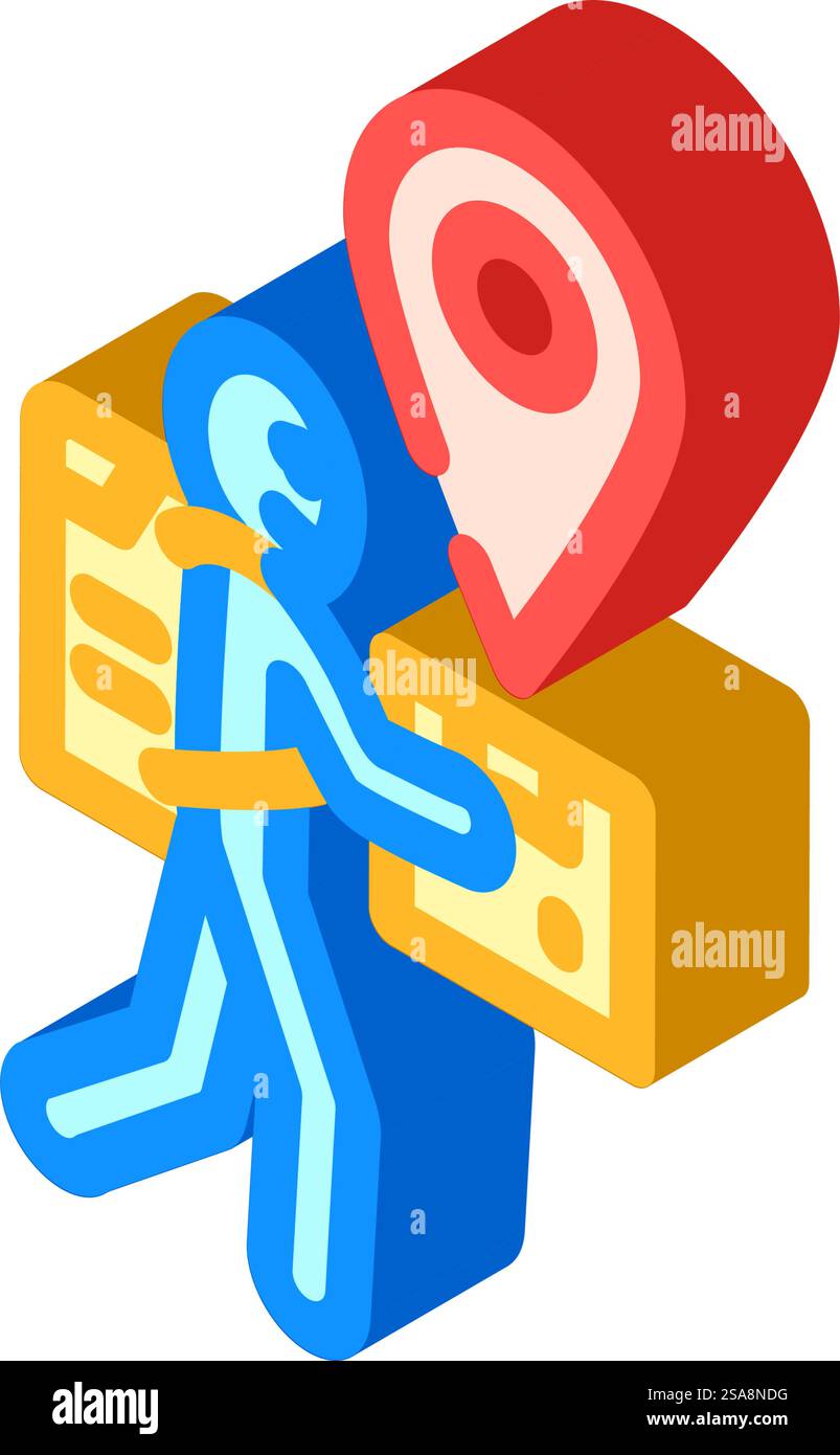 courier map location isometric icon vector. courier map location sign ...