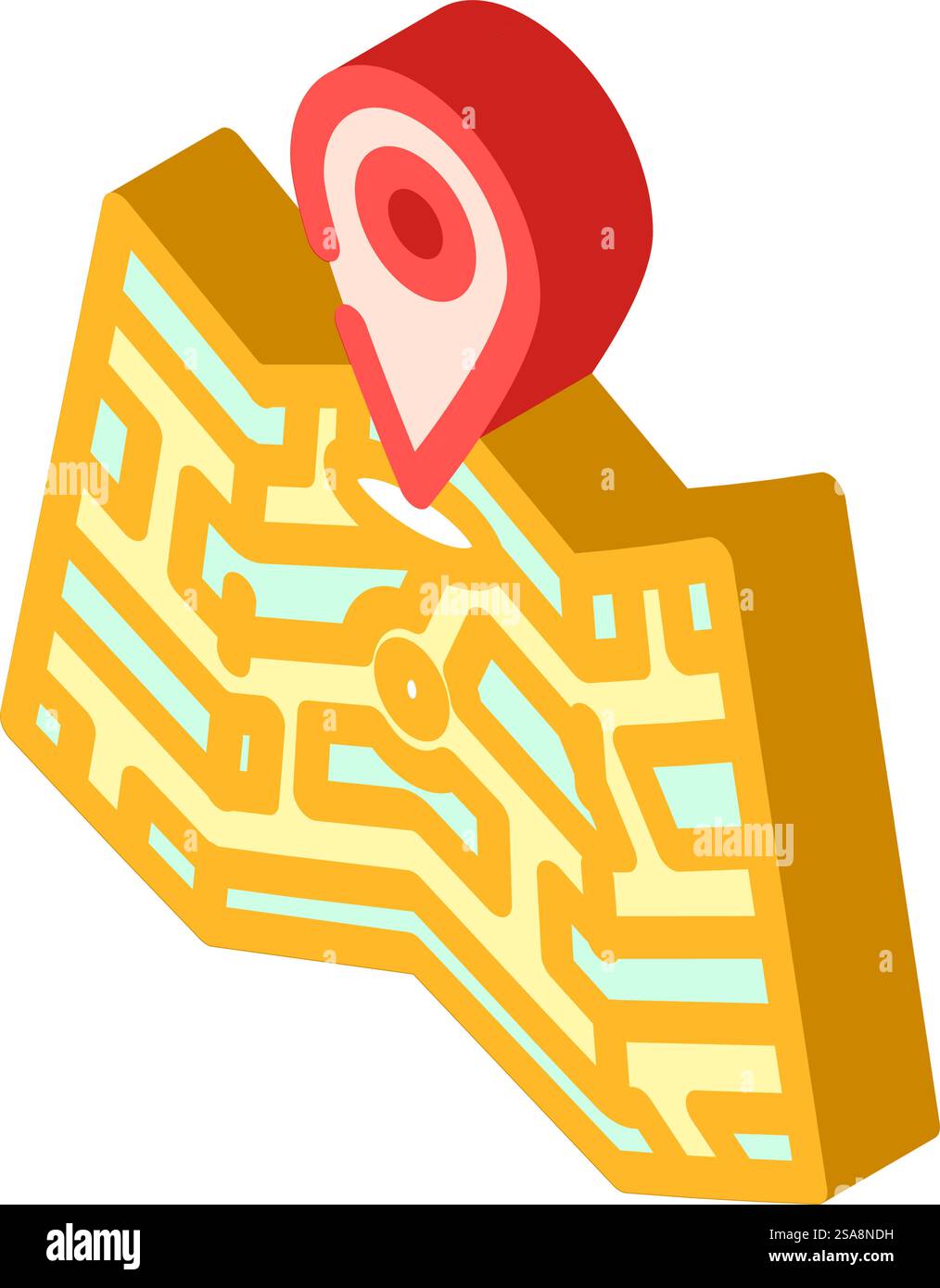 map pointer gps isometric icon vector. map pointer gps sign. isolated ...