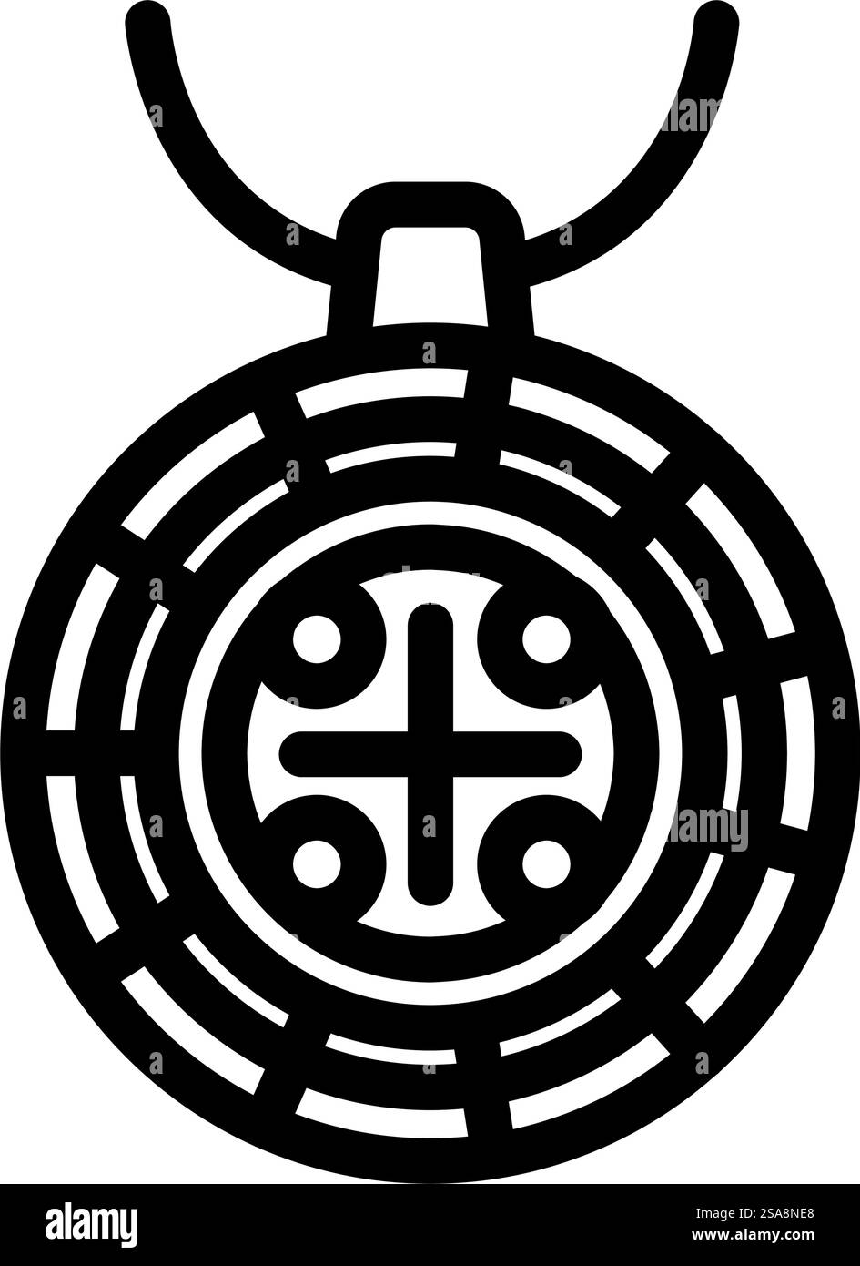 medallion jewelry line icon vector. medallion jewelry sign. isolated ...