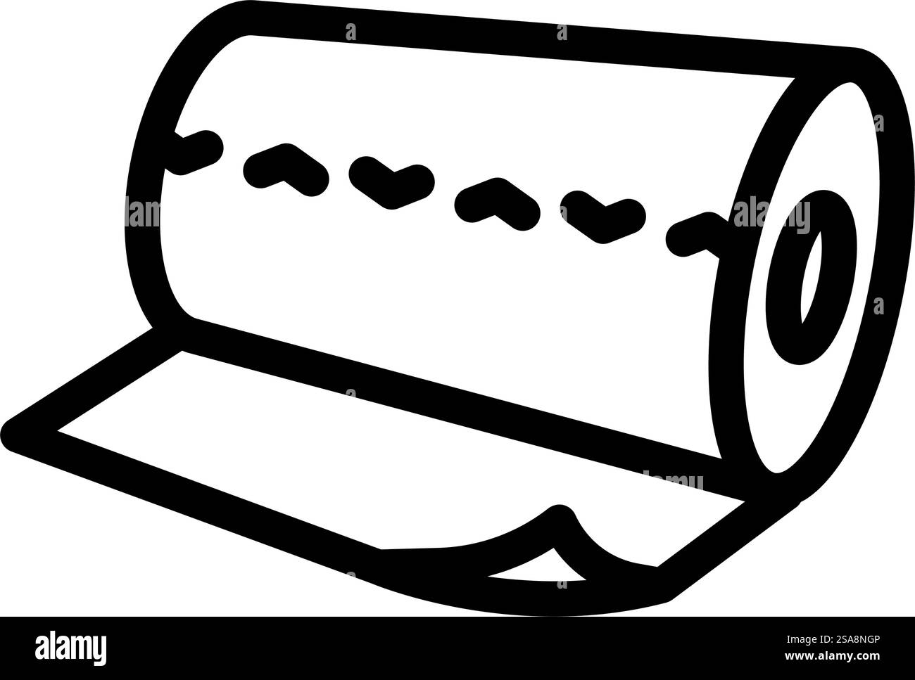 toilet roll paper towel line icon vector. toilet roll paper towel sign ...