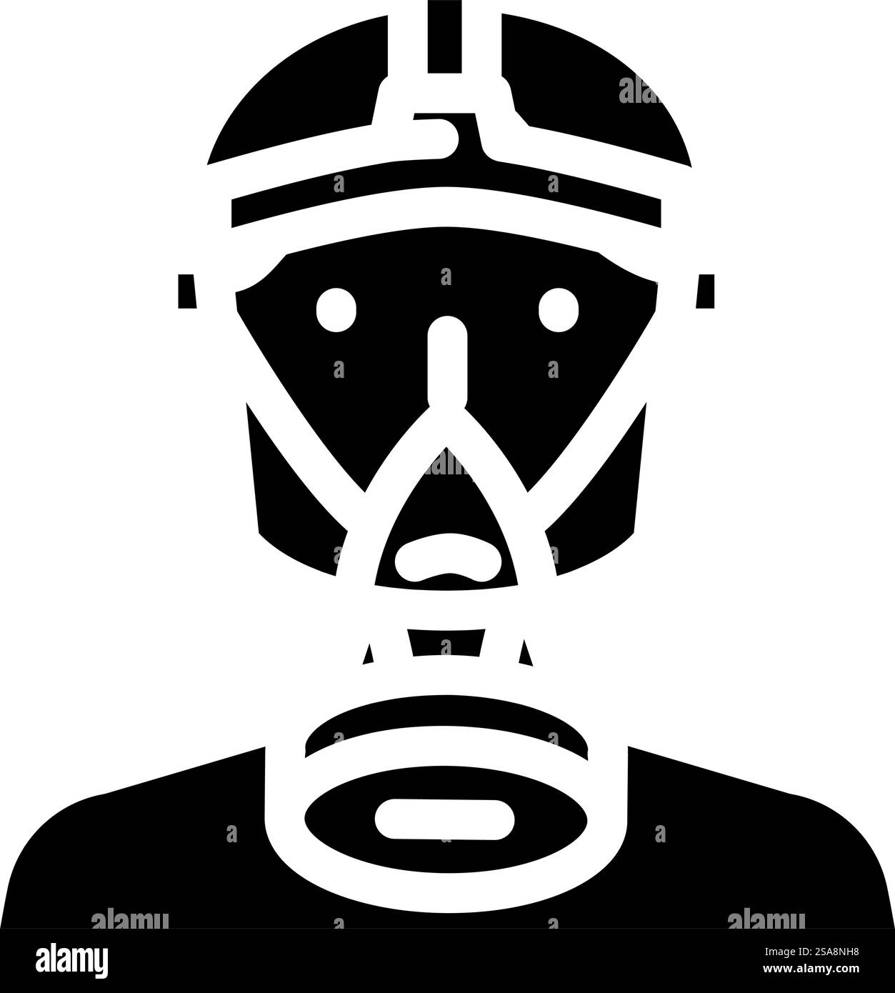 radioactive mask face glyph icon vector. radioactive mask face sign ...