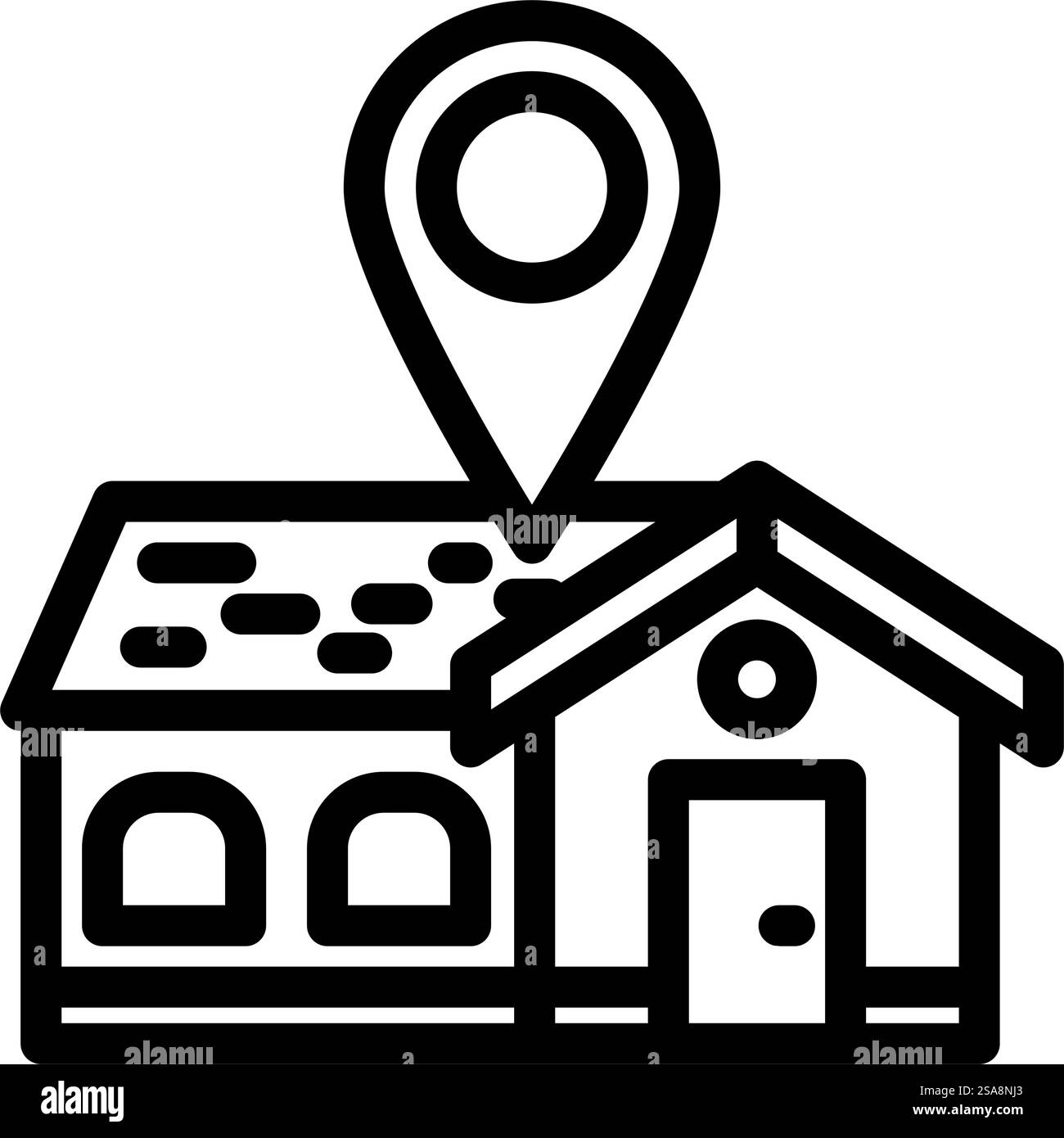 home map location line icon vector. home map location sign. isolated ...