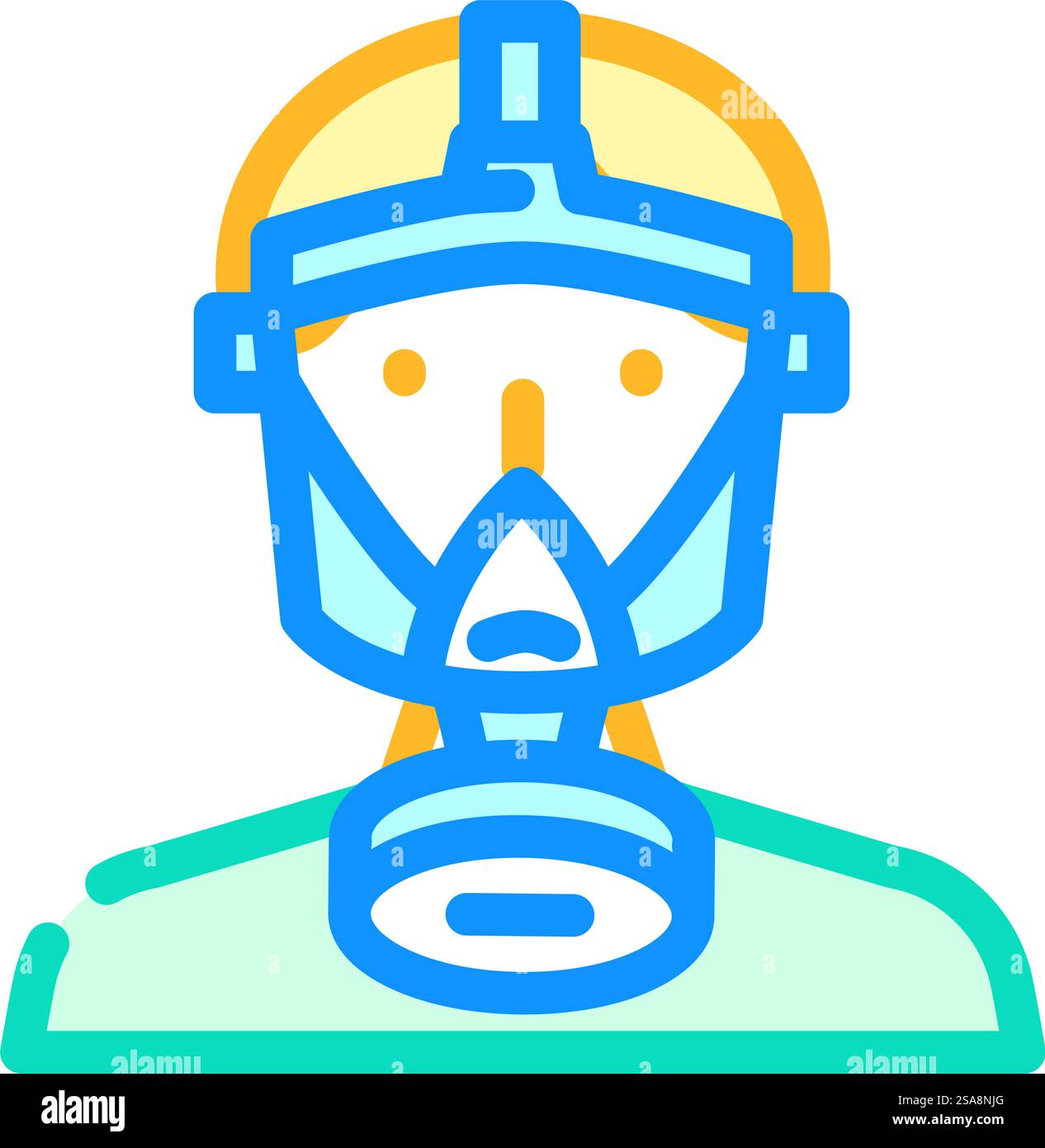 radioactive mask face color icon vector. radioactive mask face sign ...