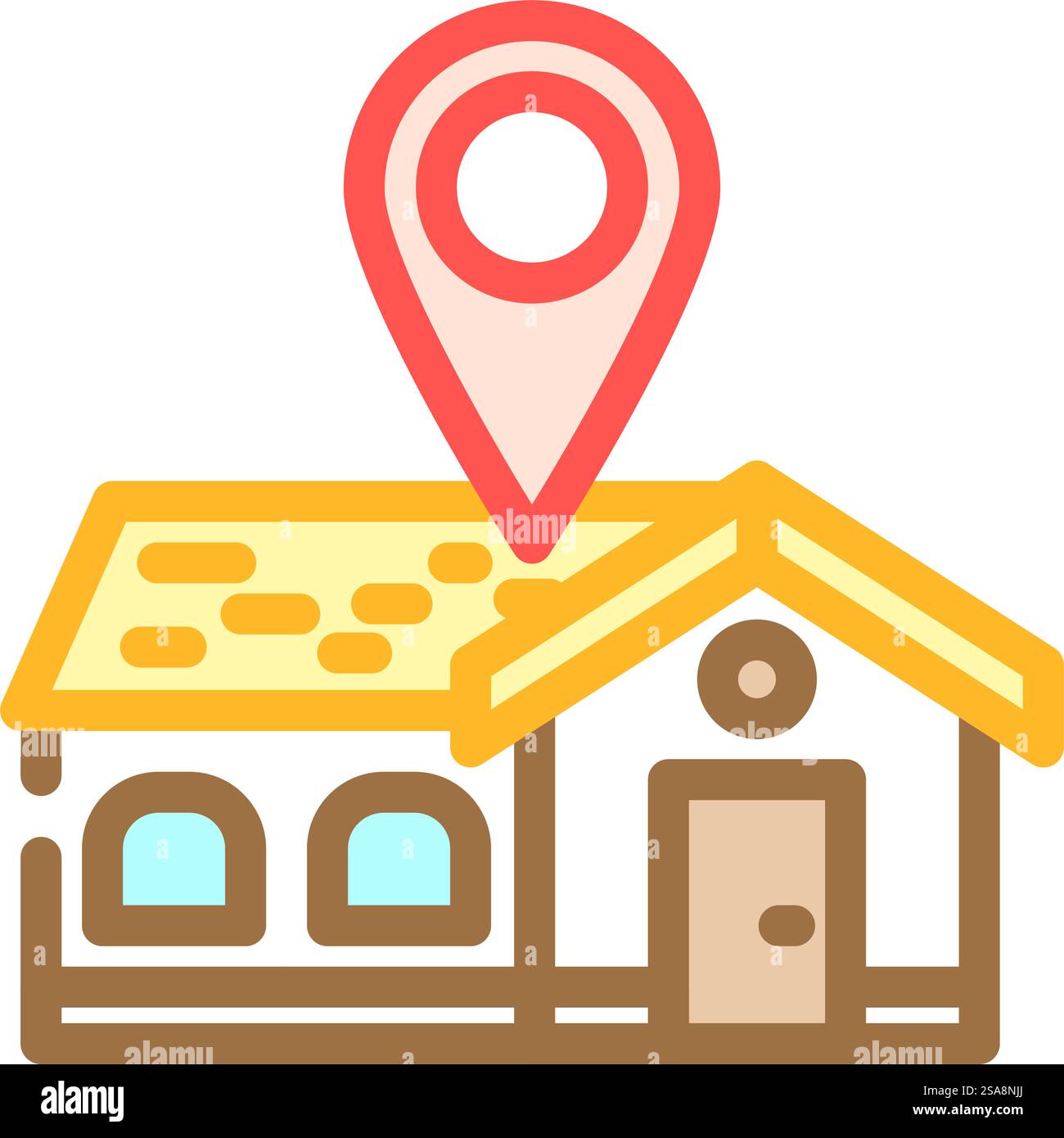 home map location color icon vector. home map location sign. isolated ...