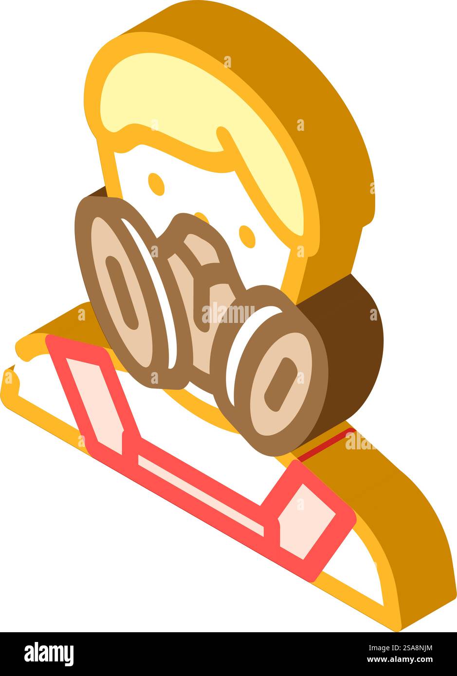 smoke mask face isometric icon vector. smoke mask face sign. isolated ...