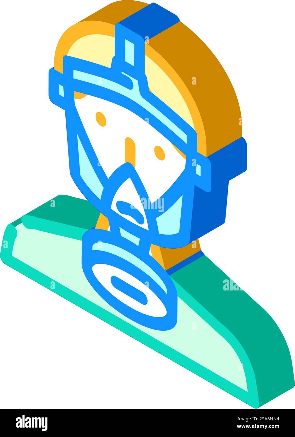 radioactive mask face isometric icon vector. radioactive mask face sign ...