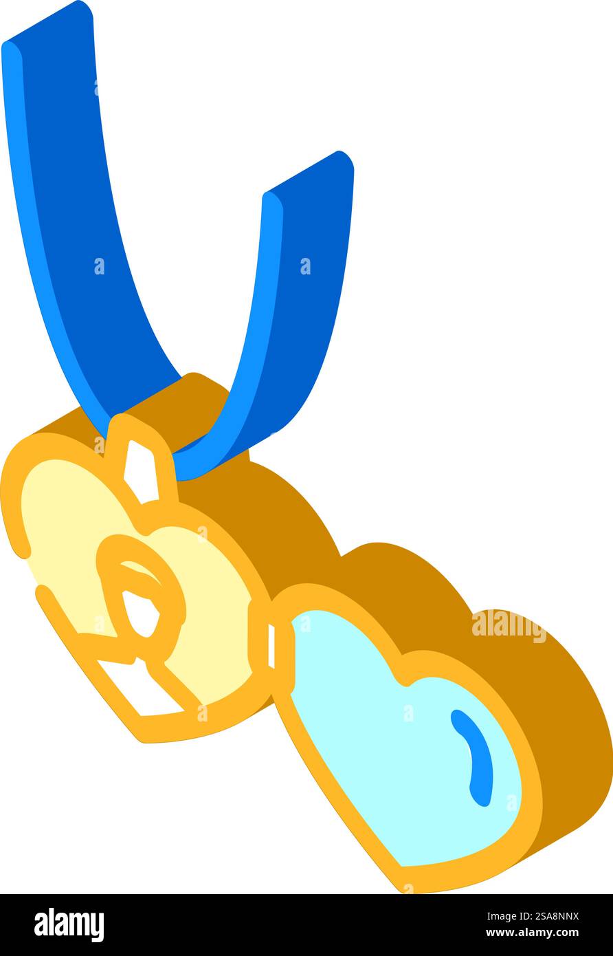 locket jewelry isometric icon vector. locket jewelry sign. isolated ...