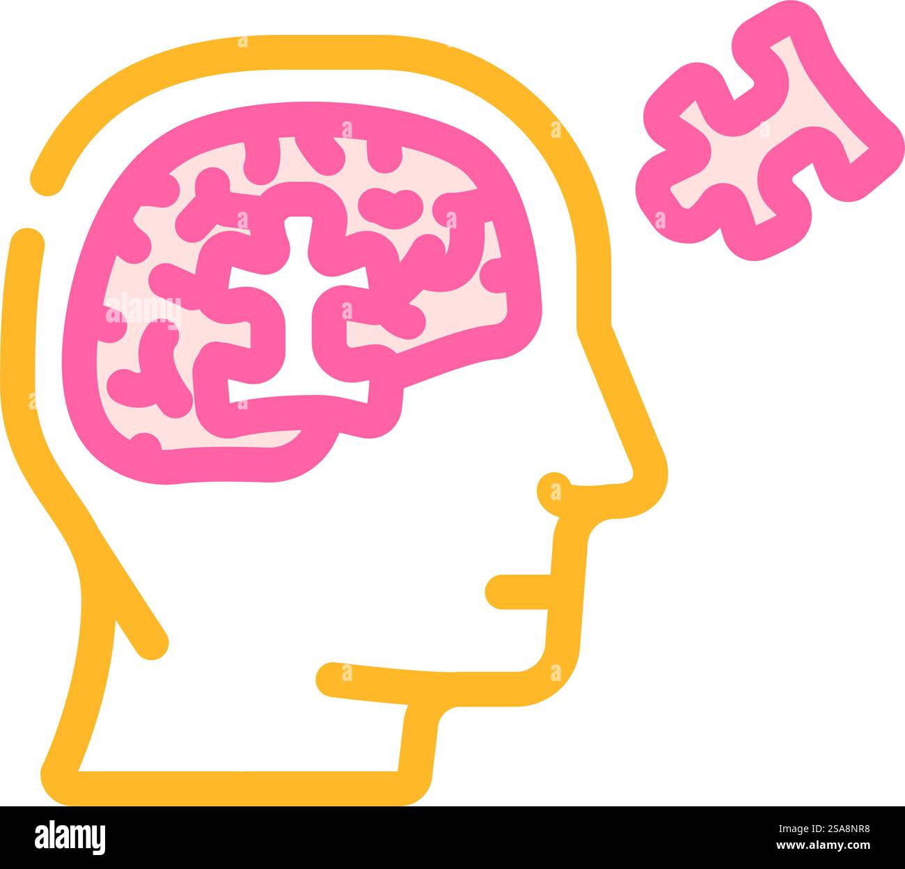 memory recall neuroscience neurology color icon vector. memory recall ...