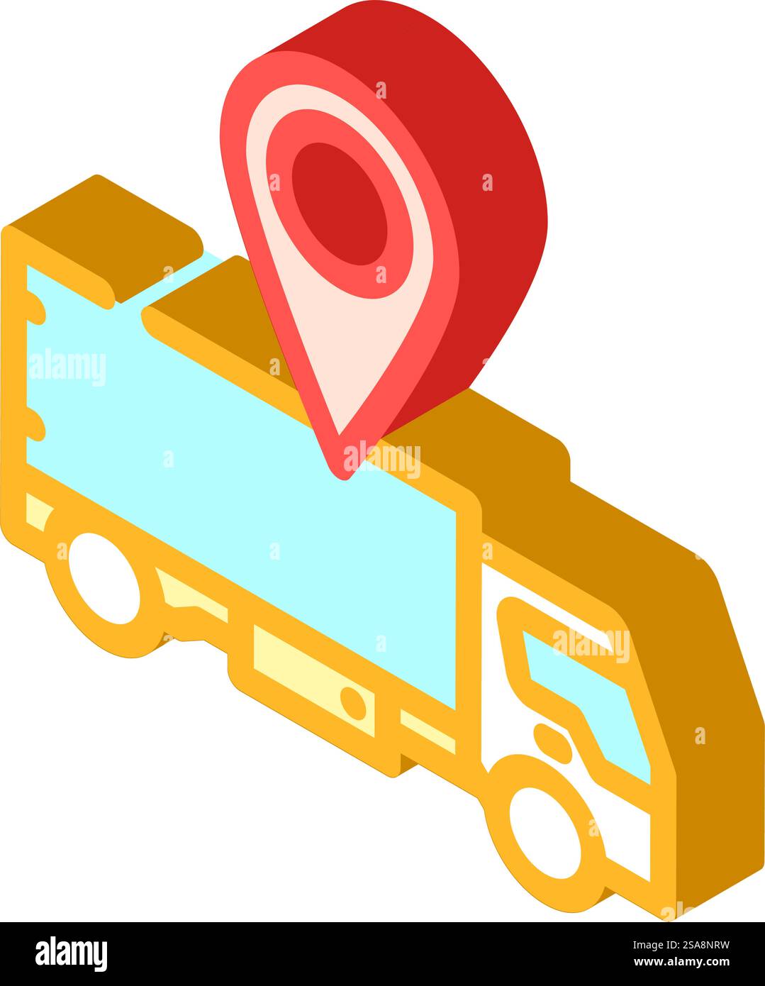 truck map location isometric icon vector. truck map location sign ...