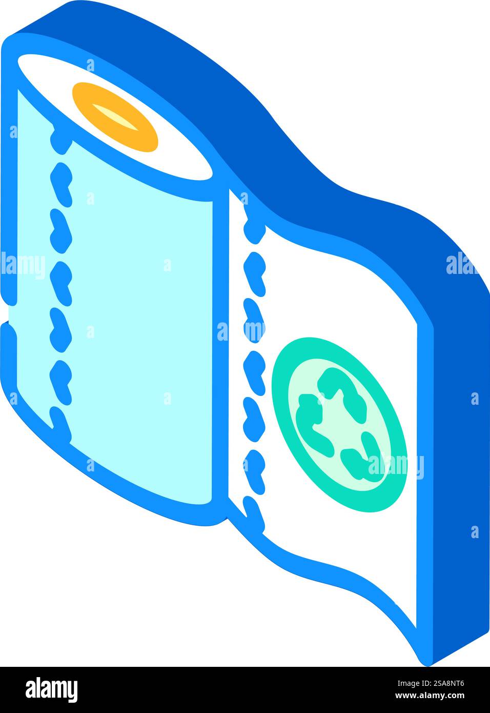 recycling paper towel isometric icon vector. recycling paper towel sign ...
