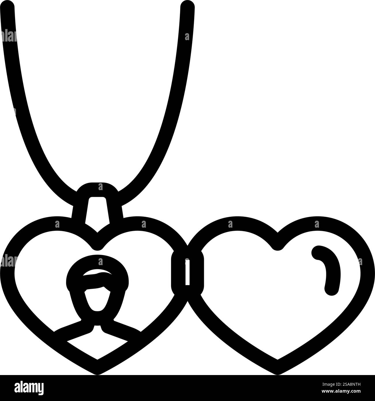 locket jewelry line icon vector. locket jewelry sign. isolated contour ...